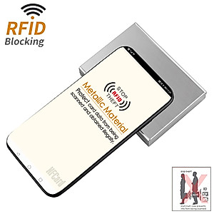 YILANDI RFID Blocking Credit Card Holder Slim Metal Credit Card Wallets Stainless Steel Card Case Portable Business Card organizer for Women or Men (silver)