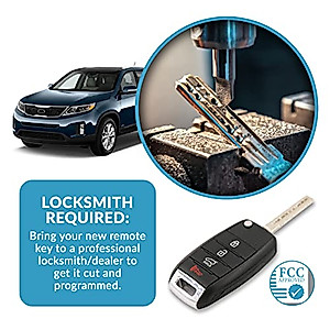 Keyless2Go Replacement for 4 Button Remote Key Kia NYODD4TX1306-TFL (TF F/L) 95430-2T560 (4D60 CHIP)