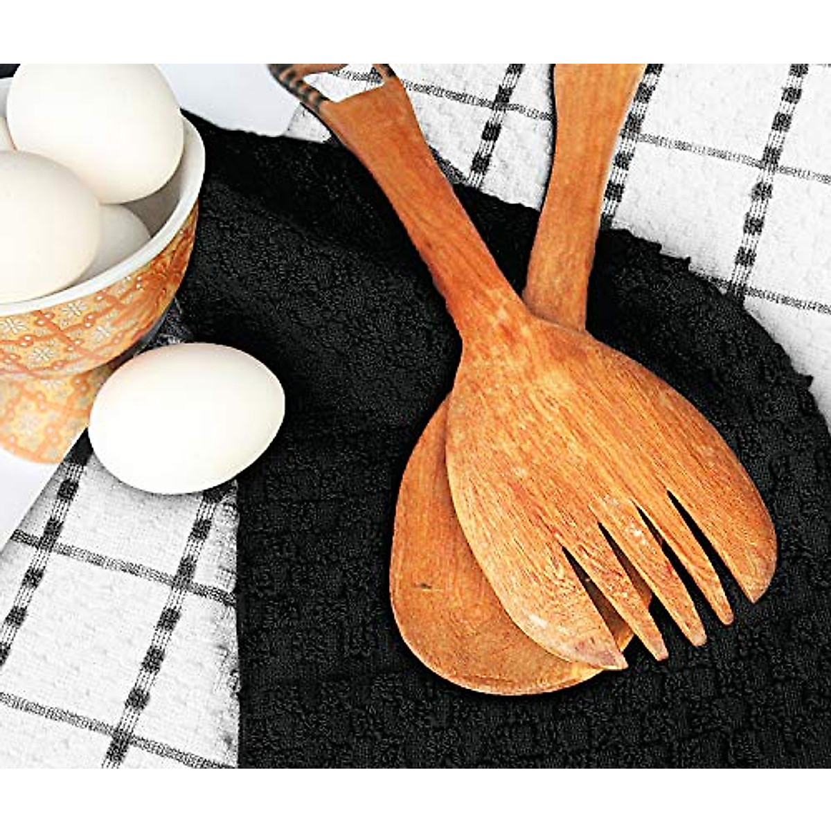 Utopia Towels Kitchen Towels, 15 x 25 Inches, 100% Ring Spun Cotton Super Soft and Absorbent Black Dish Towels, Tea Towels and Bar Towels, (Pack of 12)