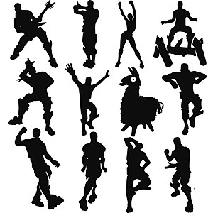 Large Game Wall Decal Poster Dancing Peel & Stick Poster Decals Floss Dancing Game Nursery Kids Room Game Stickers (Black)