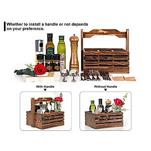 MIISLAIN Silverware Caddy, Flatware Caddy with 4 Compartments, Wooden Utensil Caddy with Handle, Silverware Organizer for Home, Kitchen, Countertop, Party, Camping, Vintage Brown