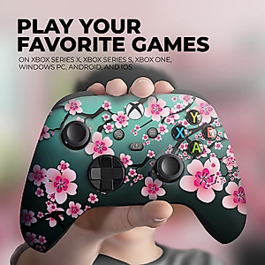 DreamController Cherry Blossom Custom X-box Controller Wireless compatible with X-box One/X-box Series X/S Proudly Customized in USA with Permanent HYDRO-DIP Printing(NOT JUST A SKIN) (MODDED)