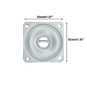 S SYDIEN 5Pcs 2 Inch Square Lazy Susan Turntable Bearings Kitchen Hardware Swivel Plate Galvanized Steel Rotating Bearing Plate for Kitchen, Painting, Makeup Holder