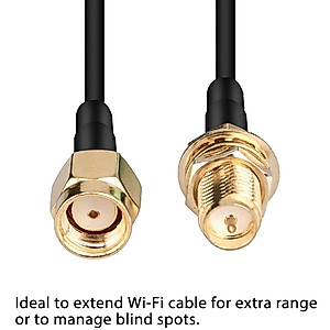 JOINSI 5-Pack 10ft WiFi Antenna Extension Coaxial Cable RP-SMA Male to RP-SMA Female for WiFi LAN WAN Router Bridge Antenna Security IP Camera Signal Booster Repeater Wireless Network Card Adapter