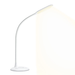 BritMo Led Cordless Desk Lamp, Rechargeable 3500mAh Battery Operated Reading lamp with Eye-Caring, Stepless Dimming Brightness, 3 Color Temperatures, Auto Timer Table Lamp for Office Bedroom (White)