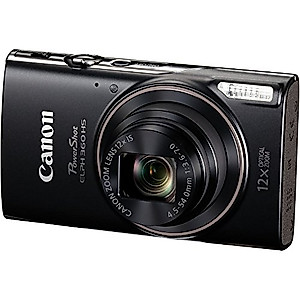 Canon PowerShot ELPH 360 HS Digital Camera (Black) (1075C001) + 2 x 64GB Memory Card + 2 x NB11L Battery + Case + Card Reader + Corel Photo Software + HDMI Cable + Flex Tripod + More (Renewed)