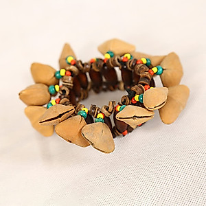 MILISTEN 2pcs Nuts Shell Bracelet frican Tribal Style Nuts Shell Bracelet Nut Handbell Percussion Accessories Musical Instrument for Women