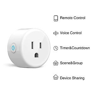 OHMAX Mini Smart Plug, Wi-Fi Outlet Socket Work with Alexa and Google Home for Lights, APP Remote Control, Schedule Timer Function, UL Certified, 2.4G WiFi Only (4Pack)
