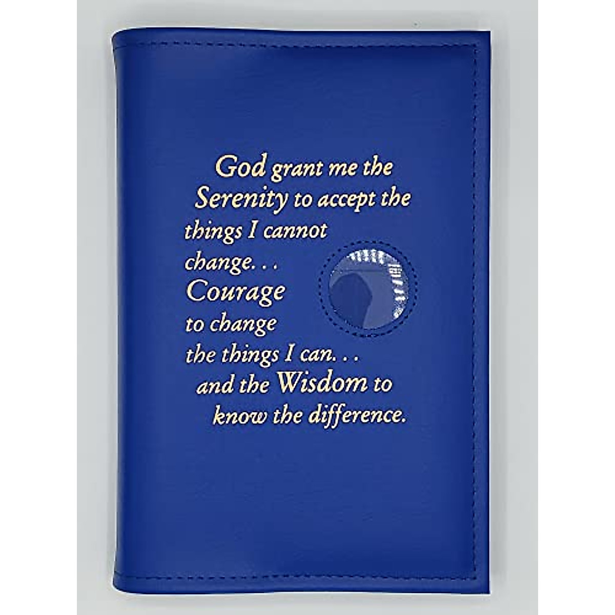 Narcotics Anonymous NA Basic Text (6th Ed) Book Cover Serenity Prayer & Medallion Holder Blue
