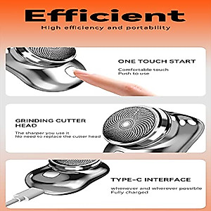 Electric Razor for Men, Newest Mini-Shave Portable Electric Shaver, Pocket Size Portable Shaver Wet and Dry Mens Razor USB Rechargeable Shaver Easy One-Button Use for Home,Car,Travel
