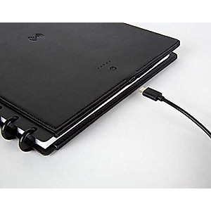 TUL Wireless Charging Discbound Notebook, Leather Cover, Letter Size, Black