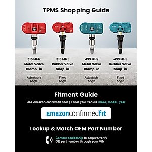 MORESENSOR Signature Series 315MHz TPMS Tire Pressure Sensor 4-Pack | Preprogrammed for Select 120+ American Brand Models | Replacement for 6F2Z-1A189-A 7L1Z-1A189-A | Snap-in | NX-S042-SN-4