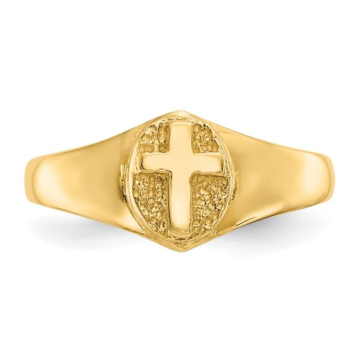 IceCarats 14K Yellow Gold Holy Cross Ring Christian Religious Band Size 4