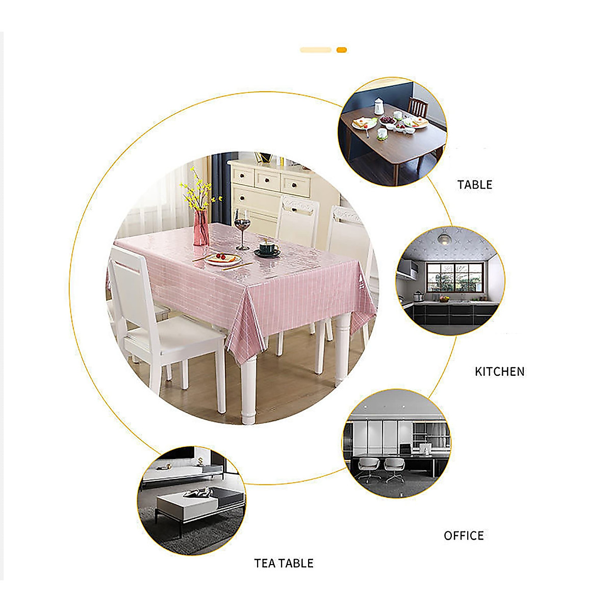 MeritMode Clear Vinyl Tablecloth, 100% PVC Rectangle Waterproof Table Cloth, Wipe Clean Plastic Table Cover for Kitchen Dinning Picnic, 54 * 72 Inches