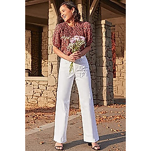 Royalty For Me Women's Wide Leg Sustainable Jean, White, 8
