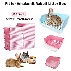 Amakunft Rabbit Pee Pads, Pet Toilet/ Potty Training Pads, Super Absorbent Guinea Pig Disposable Diaper for Hedgehog, Hamster, Chinchilla, Cat, Reptile and Other Small Animal (100pcs-18 x13, Pink)