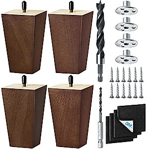 Tarox 5 Inch Wood Furniture Legs Set of 4 | Couch Legs | Chair Legs Replacement Legs Furniture | Sofa Legs Set of 4 Sofa feet | Wooden Furniture feet | Bed Legs | Couch feet Leg | Patas para muebles