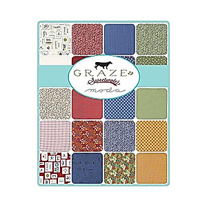 Graze Charm Pack by Sweetwater; 42-5" Precut Fabric Quilt Squares
