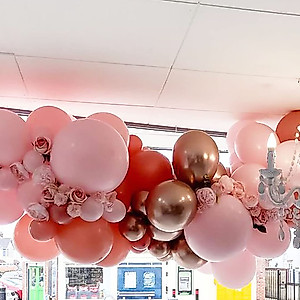 Dusty Rose Balloon Garland Retro Pink Gold Balloon Arch150pcs Latex Pastel Mauve Pink Party Balloons Kit for Baby Shower Bridal Shower Girl Birthday Wedding Boho Party Decoration
