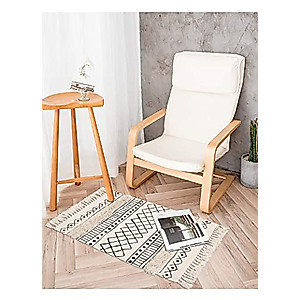 SHACOS Tufted Cotton Area Rugs Set of 2 Woven Cotton Rug Runner Set with Tassels Washable Boho Farmhouse Throw Rug for Kitchen Bathroom Bedroom Laundry Room (2x3'+2x4'4", Tufted Geometric)