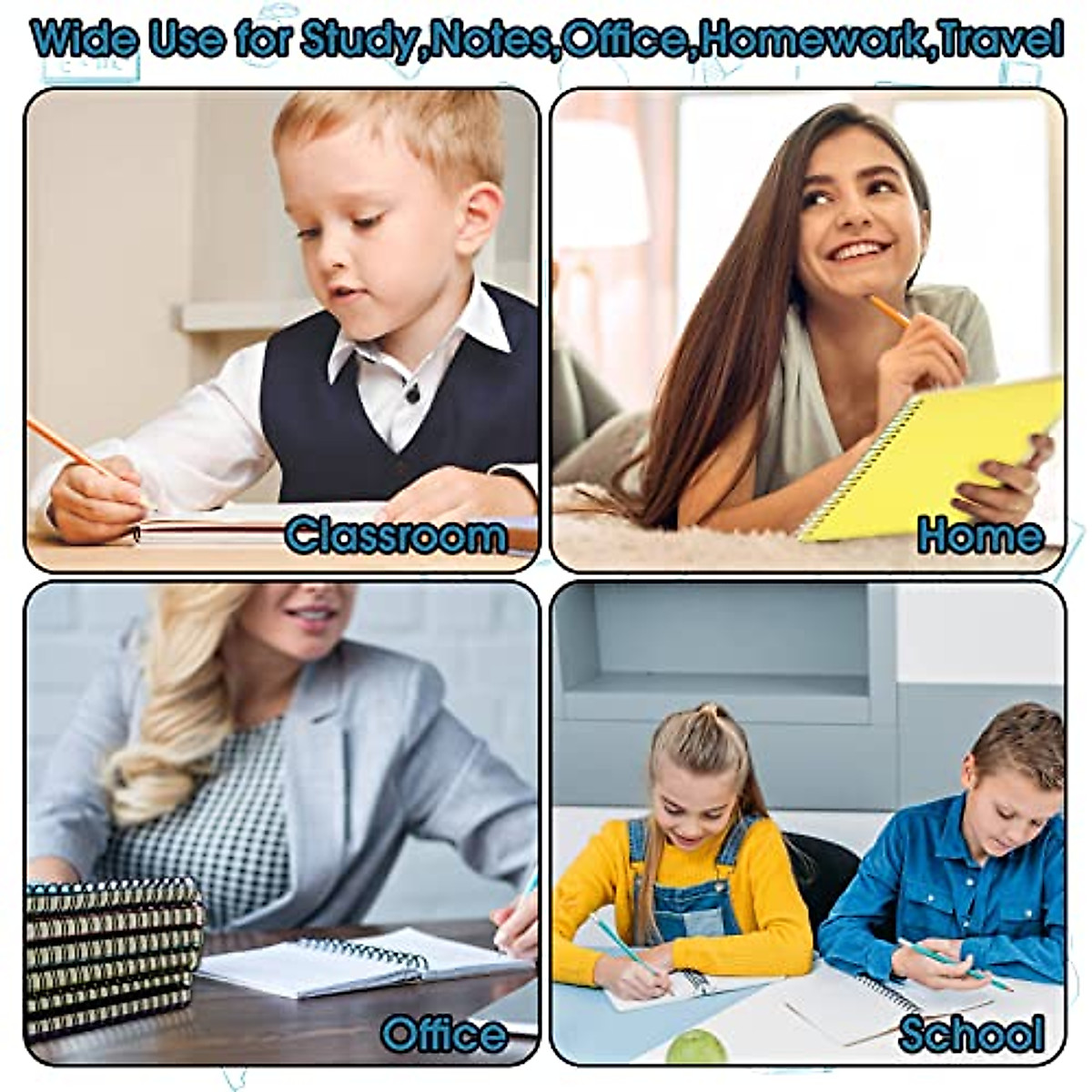 Aosmeol Spiral Notebook,6 Pack A5 5.7 x 8.3 Inch Spiral Lined Notebook,Thick Paper Hardcover Spiral Notebooks,College Ruled Notebooks for Writing School Office Business,60 Sheets 120 Pages,6 Colors