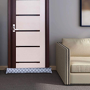 KindoBest Door Draft Stopper Geometry Moroccan Pattern - 35”L x 5”W x 2.5”H Heavy Duty Durable Door/Window Draft Blocker（Gray）
