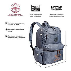 adidas Originals Originals Trefoil 2.0 Backpack, Stone Wash Grey/Rose Gold/Onix Grey, One Size