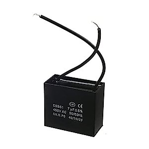Fielect CBB61 Ceiling Fan Capacitor 7uF 450V AC 2 Wires Metallized Polypropylene Film Capacitors for Electric Fan Pump Motor Generator