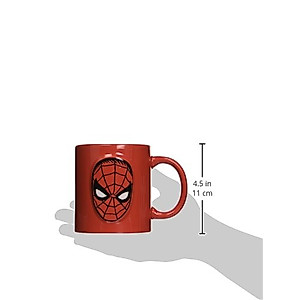 ICUP Marvel Spider-Man Face Embossed Logo Ceramic Mug, 20 oz, Clear