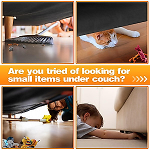 Biggun 3.2in Heighten Under Couch Toy Blocker - 126in Total Length Strong Adhesion Couch Bumpers with Cloth-Based Tape to Prevent Pets Toys from Getting Under Sofa Bed Furniture Gap, 8 Packs