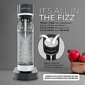Modern Design Sparkling Water Maker – Soda Water Maker with 1l BPA-Free Reusable Bottle–Carbonated Water Maker for Home – Soda Streaming Machine for Seltze (SS697B)