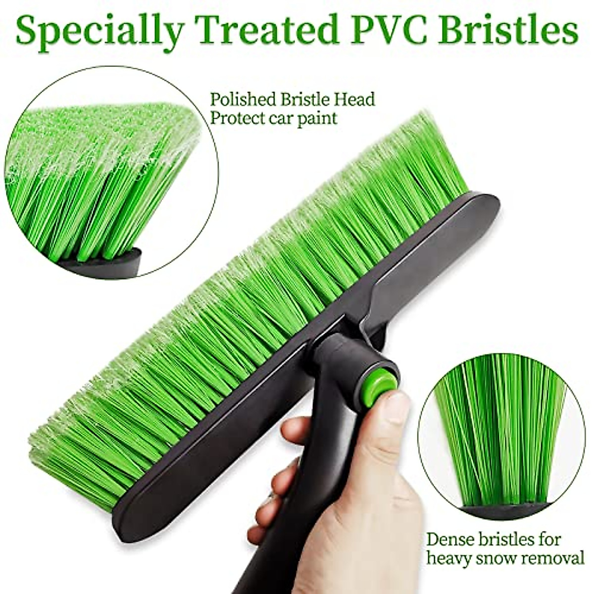 SEAAES 44 Inch Ice Scraper and Snow Brush for Car Windshield, Extendable Snow Removal Brush with Foam Grip for Truck SUV Vehicle Window