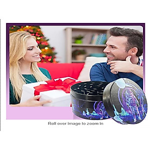 Spice Grinder 2.5 Inch - excellent grinder with zinc alloy holder, alloy color crusher, Cleaning brush for Bay Leaf, Basil, Rosemary, various models, mill rail and handy crank. (Purple Astronaut)