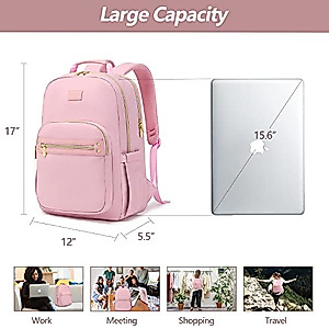 BAGSWAN Laptop Backpack Travel Nurse Bag 15.6 inch Teacher Bookbag Business Computer Backpacks Purse Travel Work Anti-theft College Bags with USB Charging Port Light Back Pack Student