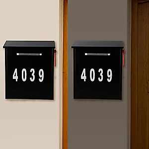 Black Wall Mount Mailbox - Large Capacity Security Wall Mailbox - Waterproof Iron Vertical Drop Mail Box Outdoor