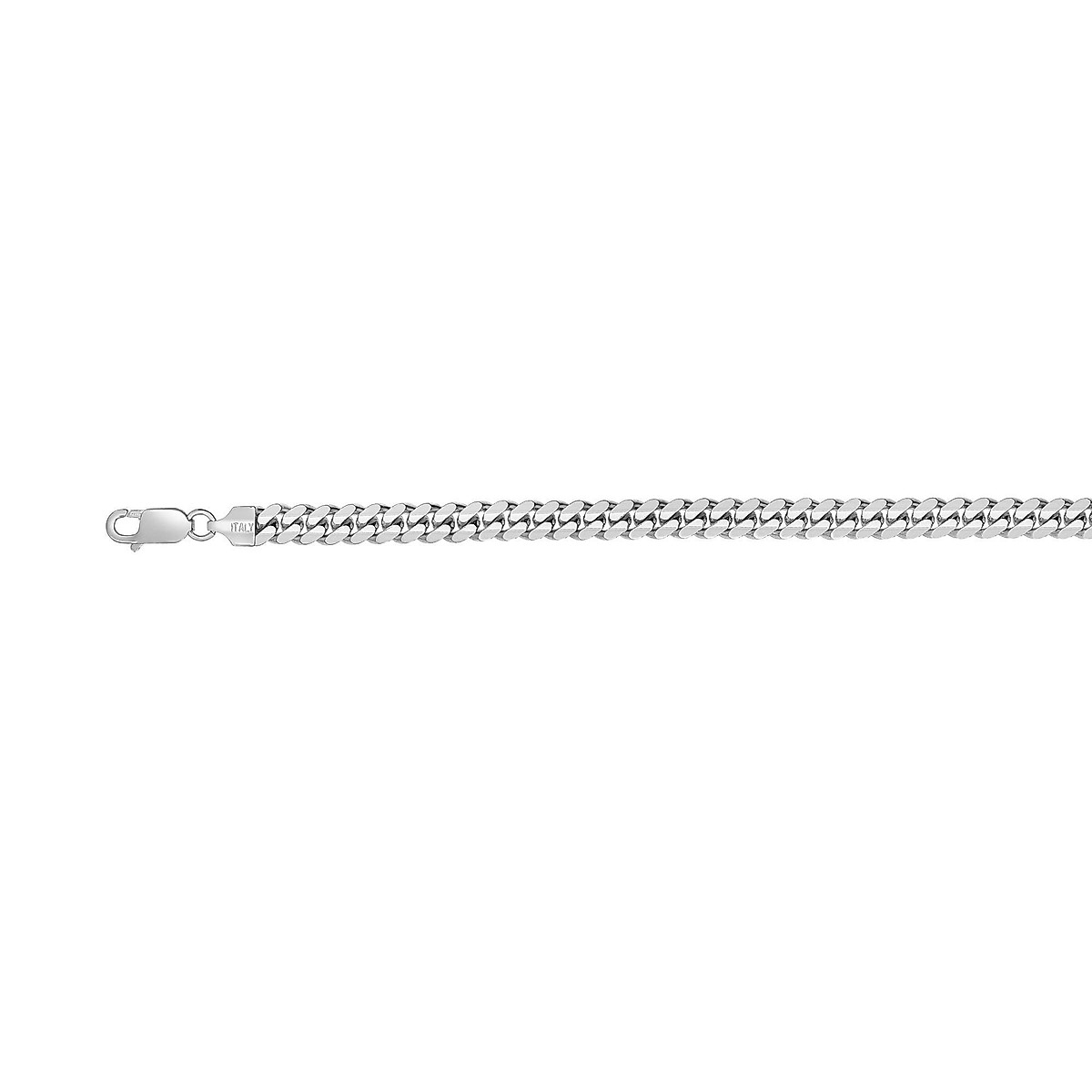The Diamond Deal Silver 6.3mm Miami Cuban Chain with Box Lock, Rhodium Chain, Unisex (8.5 IN And 6.3 MM)