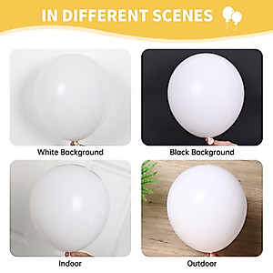 110 Pack White Balloons 12 inch Latex Party Balloons for Birthday Party Graduation Anniversary Baby Shower Wedding Decorations