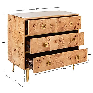 Safavieh Home Katia Modern Natural and Gold 3-drawer Chest