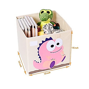 XINHONGYU Foldable Animal Fabric Toy Box Collapsible 13 Inch Cube Storage Bin/Cube/Chest/Basket/Organizer 13x13