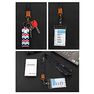 COOKOOKY Lanyard with id Holder Cute lanyards for Women Men Neck Lanyard for Keys id Badge Holder (Black marble)