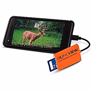 BoneView SD Card Reader, Type-C USB Trail Camera Viewer Plays Deer Hunting Photo Video on Android Phone or Tablet
