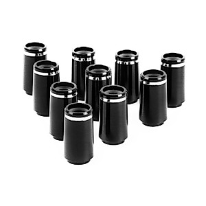 The Golfer's Workshop .355 Taper Tip Collared Golf Club Ferrules - Pack of 10 - Black with Silver Ring - Centering Design for Enhanced Shaft Stability, Fits .355" Steel & Graphite Shafts