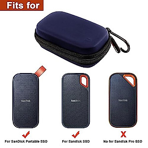 Holds 2 SSD Hard Drive Case Compatible with SanDisk 1TB/2TB/250GB/500GB Extreme Portable External SSD - SDSSDE60-G25, Also for USB 3.2 Gen 2 - SDSSDE61 (Not Fit for Sandisk Extreme Pro) - Dark Blue
