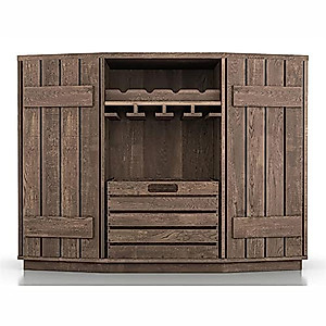 Furniture of America Layfield Wood Multi-Storage Buffet in Reclaimed Oak