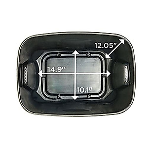 Homz Plastic Storage Tote Box, With Lid, 10 Gallon, Black and Silver, Stackable, 1-Pack