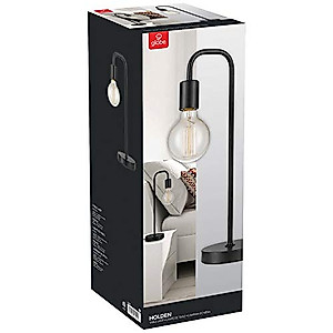 Globe Electric 12920 Holden Table Lamp, 18", Black Satin