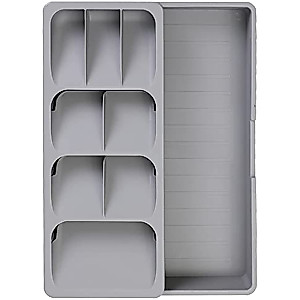 QNPQYX Kitchen Drawer Organizer Tray,Silverware Organizer Storage Tray,DrawerStore Compact Cutlery Expandable Organizer for Kitchen Drawer Holding Flatware Spoons Forks