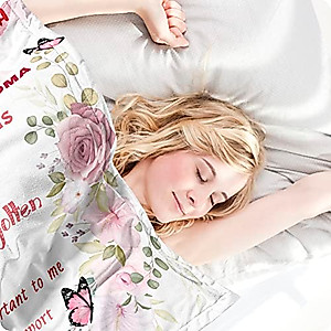 Grandma Blanket Mother's Day Throw Blanket Flower Butterfly Soft Flannel Lightweight Travel Plush Blankets Gifts from Granddaughter Grandson 40x50inch I Love You Grandma