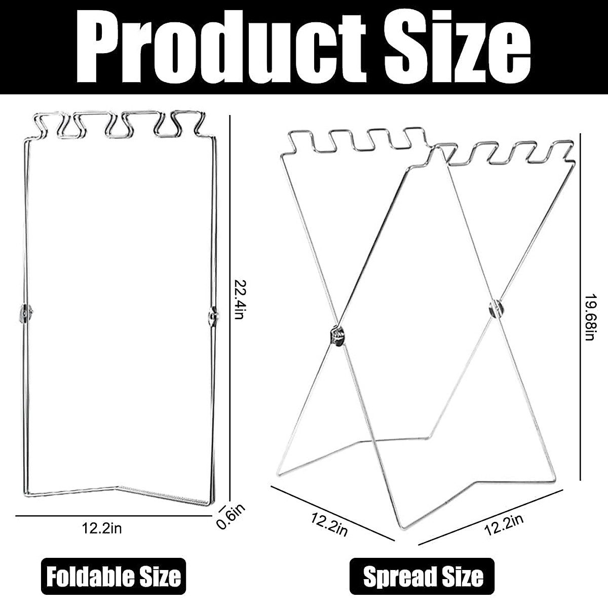 BAOZOON Trash Bags Holder Stand, Waste Sorting Bin, Grass Clippings Portable Fold Up Can, 12 Gallon Trash Stand Holder for Camping Recycling Suitable in Kitchen, Camping Indoor Outdoor