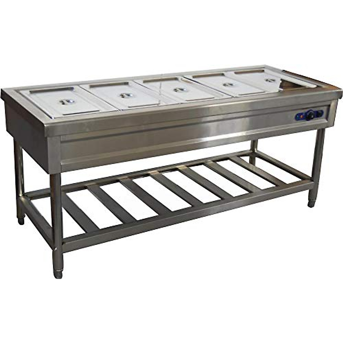 INTBUYING 72 inch 5 Pan Restaurant Electric Steam Table Buffet Food Warmer 110V with Pans